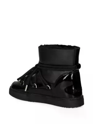 Inuikii Patent Leather-panelled Lace-up Ankle Boots