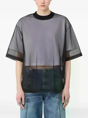 Sportmax Layered Sheer-panel T-shirt - Black