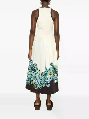 ALEMAIS Natalia Paisley-print Sleeveless Midi Dress