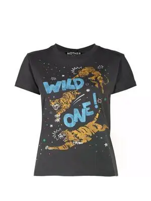 MOTHER The Boxy Goodie Goodie Graphic-print T-shirt - Black