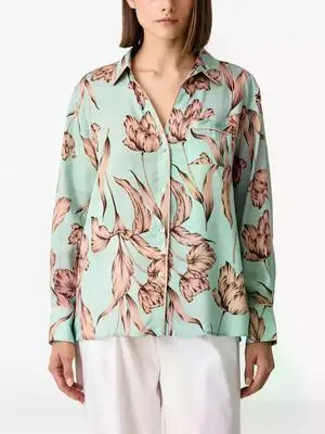 Chantelle Eliot Floral-print Pajama Shirt - Green