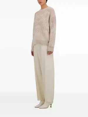 Herno Snowflake-motif Vanisé-inlay Sweater - Neutrals
