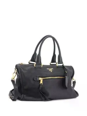 Prada Front Zip Convertible Vitello Phenix Medium Satchel
