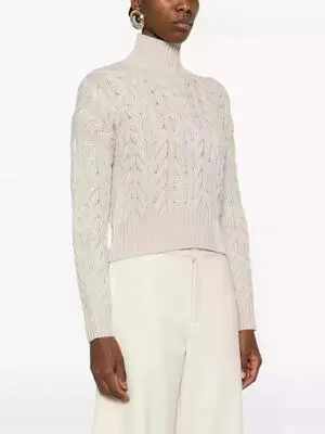 Max Mara Cosmo Cable-knit High-neck Sweater