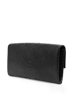 TOM FORD Python-effect Leather Clutch Bag - Black