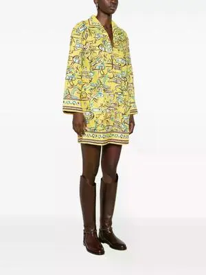 ALEMAIS Graphic-print Long-sleeve Mini Dress