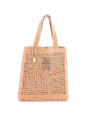 Chloé Summer Banana Woven Raffia Tote Bag - Brown