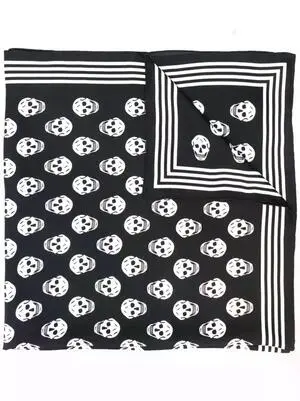 Alexander McQueen Mini Skull Print Scarf - Black