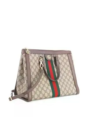 Gucci Ophidia Top Handle Gg Coated Canvas Medium Tote Bag