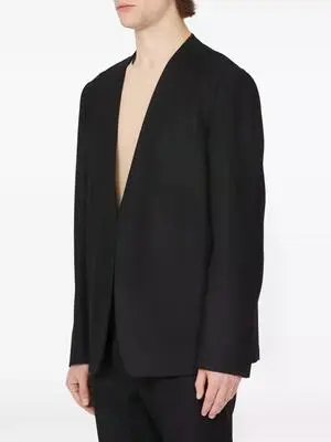 MAISON MARGIELA Collarless Signature Four-stitch Jacket - Black