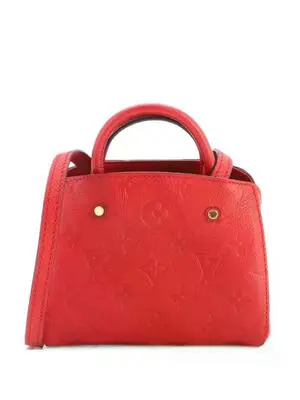 LOUIS VUITTON Montaigne Handbag Monogram Empreinte Leather Nano Satchel - Red