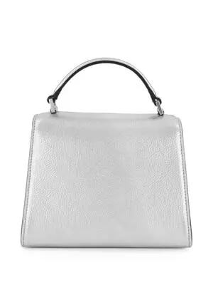 Valentino Garavani Vsling Mini Handbag In Laminated Grainy Calfskin - Silver