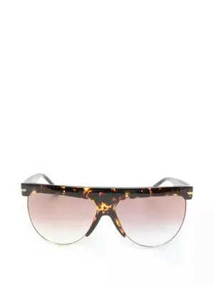 Victoria Beckham Tortoiseshell-effect Geometric-frame Sunglasses - Brown