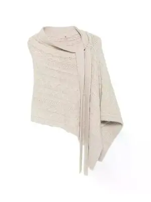Ermanno Scervino Cable-knit Cape - Neutrals