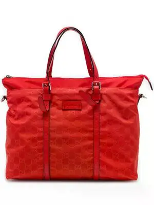 Gucci 2016-2026 Gg Nylon Satchel - Red