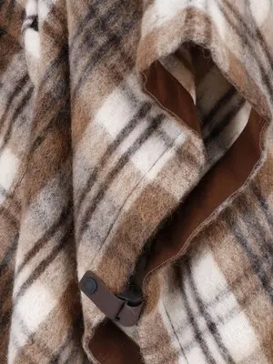 Moncler Plaid Wool Cape