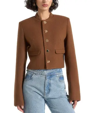 Manière De Voir Evana Structured Wool Jacket With Mixed Buttons