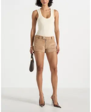Manière De Voir Fara Suede Mini Shorts