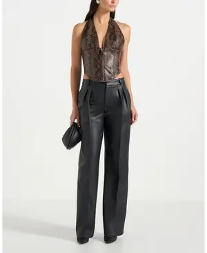 Manière De Voir Sloane Python Halterneck Corset Top