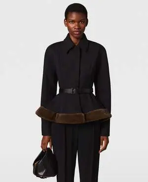 Stella McCartney Mink-trim Peplum Jacket