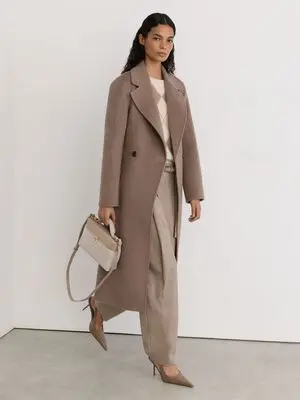 REISS Ines Leather And Woven Vanity Crossbody Bag