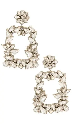Deepa Gurnani Anushka Earrings In Metallic - Silver