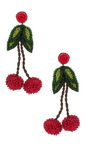 Deepa Gurnani Cherry Earrings - Red