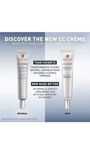 ERBORIAN Travel Cc Cream Color-corrector With Korean 2% Centella Asiatica & Hyaluronic Acid - Deep