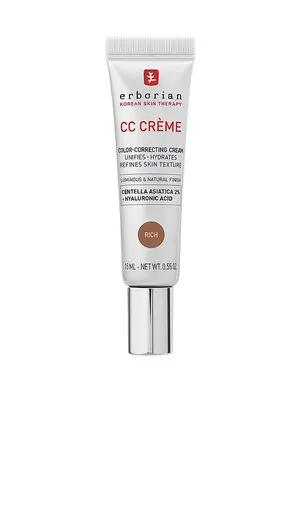 ERBORIAN Travel Cc Cream Color-corrector With Korean 2% Centella Asiatica & Hyaluronic Acid - Rich