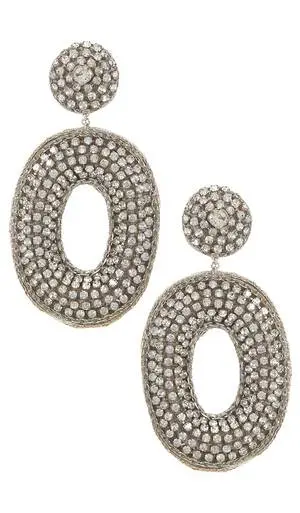 Deepa Gurnani Odeya Earrings In Metallic - Silver