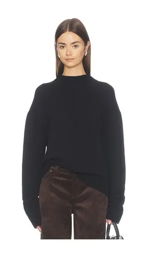LOVERS AND FRIENDS Karin Funnel Neck Sweater - Black