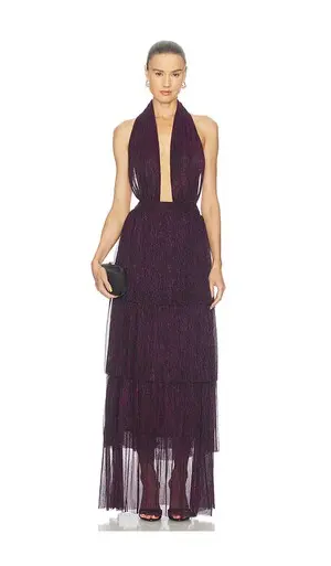 L'IDEE Nammos Dress In Purple - Plum Moonlight