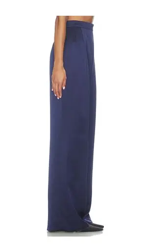 NADINE MERABI Satin Wide Leg Trousers
