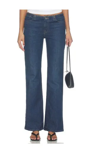 Good American Ghost Waist Low Rise Bootcut Jeans In Denim-dark - Indigo1320