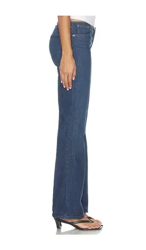 Good American Ghost Waist Low Rise Bootcut Jeans In Denim-dark