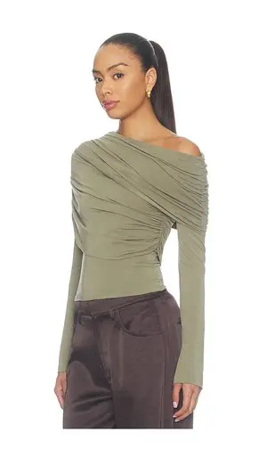 BENNI Otto Long Sleeve Top In Green