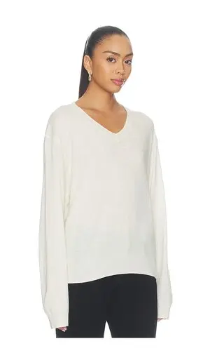 Lioness Olsen V Knit Sweater In White