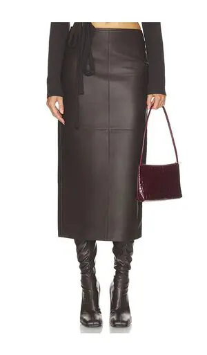 A.L.C. Marta Skirt In Chocolate - Deepest Brown