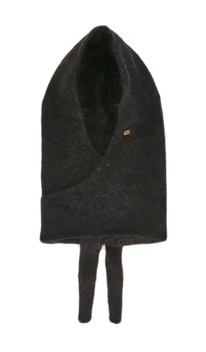 GANNI Brushed Mohair Balaclava In Navy - Sky Captain