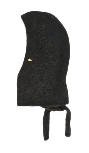 GANNI Brushed Mohair Balaclava In Navy