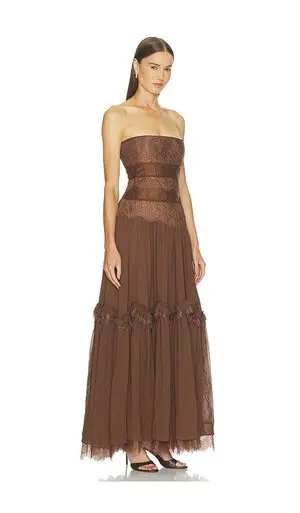 V. CHAPMAN Sloane Dress In Brown
