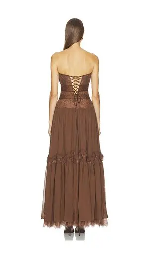 V. CHAPMAN Sloane Dress In Brown