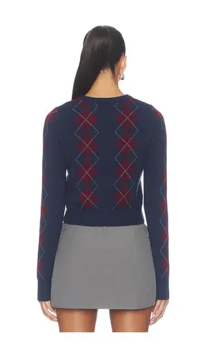525 America Serena Intarsia Argyle Cardigan In Multi