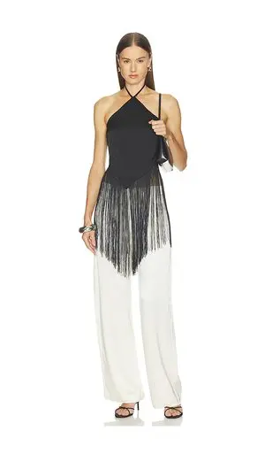 Superdown Aila Fringe Halter Top