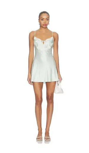 For Love & Lemons Heirloom Petal Slip Dress - Mint