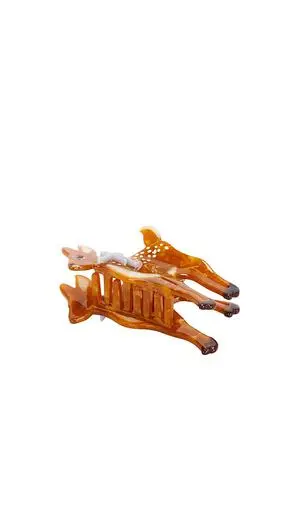 SOLAR ECLIPSE Hand-painted Fawn Claw Hair Clip In Brown - N,a