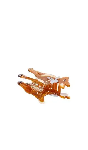 SOLAR ECLIPSE Hand-painted Fawn Claw Hair Clip In Brown - N,a