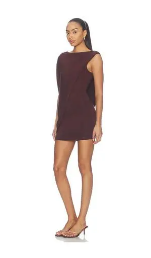 MORE TO COME Annmarie Mini Dress In Brown