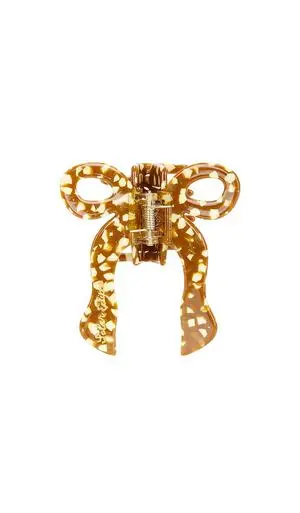 SOLAR ECLIPSE Hand-painted Coquette Bow Claw Hair Clip In Brown - Fawn