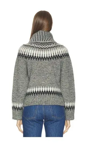 Monse Fair Isle Turtleneck Sweater In Grey